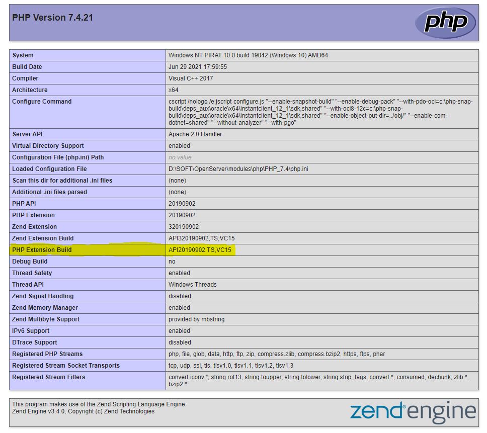 Установка memcache и memcached в OpenServer