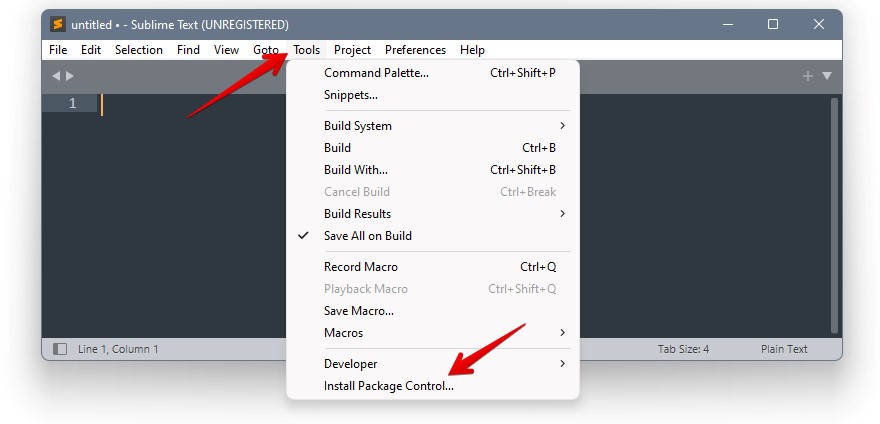 Sublime Text 4. Установка русского языка